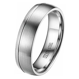 DOOSTI Damen Trauring "Schmuck Geschenk Edelstahl Trauring Ehering Partnerring LIEBE", 58, ohne Zirkonia, Edelstahl, 6mm, silber, Edelstahl,
