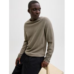 Jack & Jones JACK & JONES Herren Rundhalspullover "JJEHILL KNIT CREW NECK NOOS"vetiver, Gr. XS, unifarben, Strick, Obermaterial: 100% Baumwolle, Pullover,