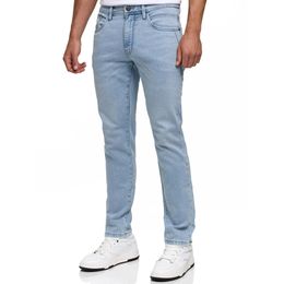 INDICODE Herren Regular-fit-Jeans "INCoil", blau, Gr. 32, Abriebeffekte, Denim/Jeans, Obermaterial: 77% Baumwolle, 21% Polyester, 2% Elasthan, Jeans,