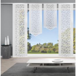 Schiebegardine Home Wohnideen, B:57cm H:225cm, wei&szlig;, Polyester, Wohnzimmer, Gardinen, "JENNA", Schiebevorhang Jacquard Set