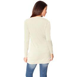 Heine Damen Strickjacke, wei&szlig;, Gr. 38, unifarben, 100% Baumwolle, Strickjacken