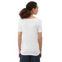 Marc O'Polo MARC O'POLO Damen T-Shirt "T-shirt, short-sleeve, boat-neck", wei&szlig;, Gr. L, Single Jersey, Obermaterial: 100% Baumwolle, Shirts