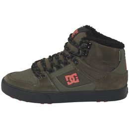 DC Shoes Herren Winterboots "PURE HIGH-TOP WC WNT", Gr. 45, gr&uuml;n, Leder, Synthetik, Schuhe, Winterschuhe, Sneakerboots, Schn&uuml;rboots, Wintersneaker,