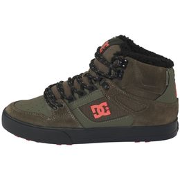 DC Shoes Herren Winterboots "PURE HIGH-TOP WC WNT", Gr. 43, gr&uuml;n, Leder, Synthetik, Schuhe, Winterschuhe, Sneakerboots, Schn&uuml;rboots, Wintersneaker,