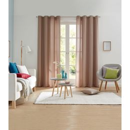 Vorhang OTTO HOME, B:140cm H:145cm, grau, Polyester, Recyceltes Material, Wohnzimmer, Gardinen, "Parry", 2-er Set, blickdicht, monochrom, basic