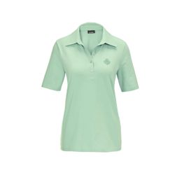 GOLDNER Damen Poloshirt "Baumwollshirt mit Polokragen", gr&uuml;n, Gr. 40, Obermaterial: 95% Baumwolle CO. 5% Elasthan EL., Shirts, Tonige Kn&ouml;pfe in