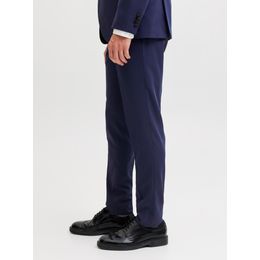 Jack & Jones JACK & JONES Herren Anzughose "JPRFRANCO Hose mit schmalem Bein und cleanem Look", blau, Gr. 56, meliert, Web, Obermaterial: 78% Polyester, 17%
