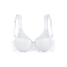 Damen Minimizer-BH, NUANCE BY LASCANA, Gr. 95, wei&szlig;, Netz, Obermaterial: 71% Polyamid, 29% Elasthan, BHs, mit B&uuml;gel & breiten, wattierten Tr&auml;gern &ndash;