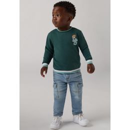 LEVI'S KIDS Jungen Sweatshirt "LVB VARSITY LEVI TIPPED CREW", Gr. 6M, gr&uuml;n, Sweatware, Obermaterial: 60% Baumwolle, 40% Polyester, bedruckt,