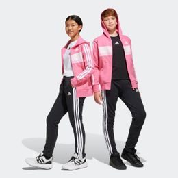 Jungen Trainingsanzug "SEASONAL ESSENTIALS TIBERIO 3-STREIFEN KIDS", rosa, Gr. 140, adidas Sportswear, Obermaterial: 70% Baumwolle, 30% Polyester,