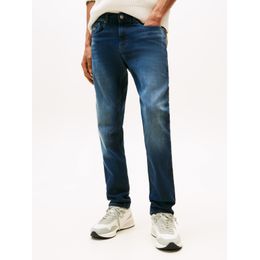 Tommy Jeans Herren Slim-fit-Jeans "Scanton Slim", blau, Gr. 34, Denim/Jeans, Obermaterial: 92% Baumwolle, 6% Polyester, 2% Elasthan, Jeans, mit