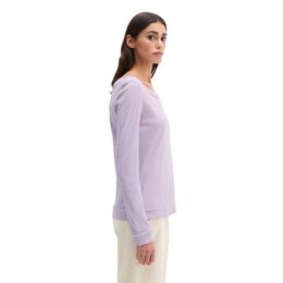 Marc O'Polo MARC O'POLO Damen Langarmshirt "aus weichem Baumwoll-Single-Jersey", lila, Basic, Gr. XS, unifarben, Obermaterial: 100% Baumwolle, Shirts
