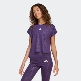 M&auml;dchen T-Shirt "ALL SPORTS ANIMALPRINT CROP", wei&szlig;, Gr. 170, adidas Sportswear, Obermaterial: 88% Polyester, 12% Elasthan, Shirts, sportlicher Stil,