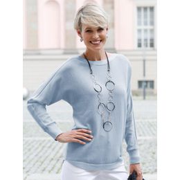 Casual Looks Damen Strickpullover "Pullover", blau, Gr. 50, unifarben, 50% Baumwolle, 50% Polyacryl, Pullover