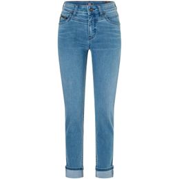 MAC Damen Slim-fit-Jeans "RICH SLIM", blau, Gr. 40, unifarben, Denim/Jeans, Obermaterial: 71% Baumwolle, 16% Polyester, 11% Modal, 2% Elasthan,