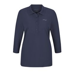 GOLDNER Damen Poloshirt "Baumwollshirt mit Glanzakzenten", blau, Gr. 46, Obermaterial: 94% Baumwolle CO. 6% Elasthan EL., Shirts, Ohne