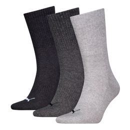 Puma Herren Socken "Puma UNISEX CUSHIONED NEXT CREW 3P", Gr. 39, grau, Baumwollmischung, Socken, mit Zonenpolsterung f&uuml;r zus&auml;tzlichen Komfort
