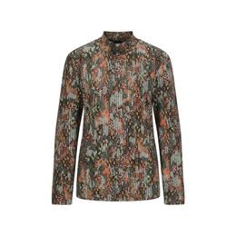 GOLDNER Damen Langarmshirt "Bedrucktes Jersey-Shirt, Langarm", gr&uuml;n, Gr. 52, Obermaterial: 77% Viskose CV. 19% Polyester PES. 4% Elasthan EL.,