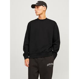 Jack & Jones JACK & JONES Herren Sweatshirt "JJEURBAN EDGE SWEAT CREW NECK NOOS", schwarz, Gr. XL, unifarben, angeraute Sweatware, Obermaterial: 70% Baumwolle,