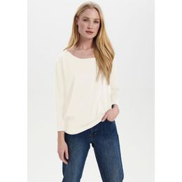 Saint Tropez Damen Rundhalspullover "A2561, MilaSZ R-Neck", wei&szlig;, Gr. XL, unifarben, Strick, Obermaterial: 80% Viskose, 20% Polyamid, Pullover,