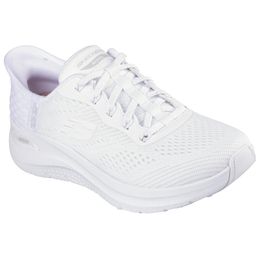 Skechers Damen Slip-On Sneaker "ARCH FIT 2.0-EASY CHIC", Gr. 35, wei&szlig;, Textil, Schuhe, Schlupfschuh, Vegan mit elastischer Bungee Schn&uuml;rung