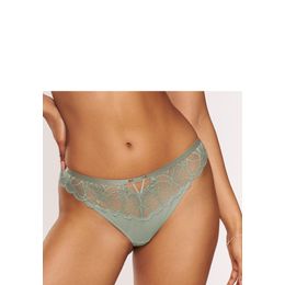 Lascana Damen String "Alicia", Gr. 32, gr&uuml;n, Microtouch, Obermaterial: 84% Polyamid, 16% Elasthan, Unterhosen, mit sch&ouml;nem Bund aus feiner Spitze
