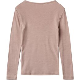Wheat M&auml;dchen Langarmshirt "Wool T-Shirt L/S Alfie", rosa, Gr. 104, unifarben, Feinstrick, Obermaterial: 100% Wolle, Shirts, aus reiner Merinowolle
