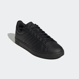 Herren Sneaker "GRAND COURT CLOUDFOAM COMFORT", adidas Sportswear, Gr. 42,5, schwarz-wei&szlig;, Synthetik, Schuhe, Design auf den Spuren des adidas