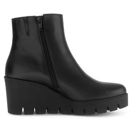 Gabor Damen Keilstiefelette, Gr. 40, schwarz, Nappaleder, unifarben, Schuhe, Stiefelette, Businesschuh, Ankleboots mit Plateau