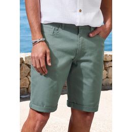 John Devin Herren Jeansshorts "5-Pocket Shorts", gr&uuml;n, Gr. 34, Denim/Jeans, Obermaterial: 98% Baumwolle, 2% Elasthan, Jeans, aus elastischer