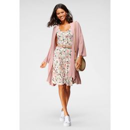 Laura Scott Damen Sommerkleid, rosa, Gr. 32, bedruckt, gebl&uuml;mt, gemustert, mehrfarbig, Jersey, Obermaterial: 95% Viskose, 5% Elasthan, Kleider,