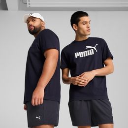Puma Herren T-Shirt "ESS NO 1 LOGO TEE", blau, Gr. S, unifarben, Jersey, Obermaterial: 100% Baumwolle, Shirts, sportlicher Stil, Kurzarm,