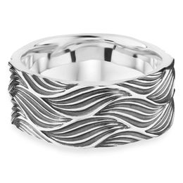 CAI CA&Iuml; Herren Fingerring "925/- Sterling Silber oxidiert Wellen", 066 (21,0), Silber 925 (Sterlingsilber), wei&szlig;, Silber 925 (Sterlingsilber), Fingerringe
