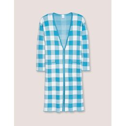 Madeleine Mode MADELEINE Damen Langmantel "Strickmantel Karo-Jacquard Mantel, Oversized", wei&szlig;, Modern, Gr. 40, Obermaterial: 64% Baumwolle CO. 27% Viskose CV. 9%