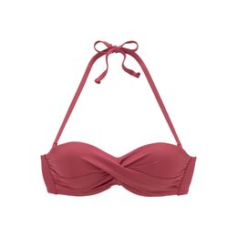 s.Oliver Damen B&uuml;gel-Bandeau-Bikini-Top "Rome", rot, Gr. 36, unifarben, Polyamid, Bikini-Oberteile, in Wickeloptik
