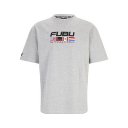Fubu Damen T-Shirt "Fubu FBMQ12121GRY1 Fubu Corporate Intnl T-Shirt"grau, Gr. M, bedruckt, 100% Baumwolle, Shirts