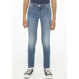 LEVI'S KIDS M&auml;dchen Stretch-Jeans "710 SUPER SKINNY FIT JEANS", blau, Gr. 5, unifarben, Denim/Jeans, Obermaterial: 70% Baumwolle, 29% Polyester, 1%
