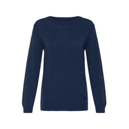 oxmo Damen Strickfleece-Pullover "Strickpullover OXAida", blau, Gr. L, Obermaterial: 70% Viskose CV. 30% Polyamid PA., Pullover