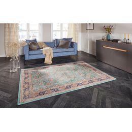 Teppich ELLE DECORATION, B:160cm H:5mm L:230cm, gr&uuml;n, Polyester, Wohnzimmer, Teppiche, "Keshan Maschad", Orientalisch, L&auml;ufer, Kurzflor, Vintage,