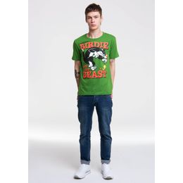 logoshirt Herren T-Shirt "Looney Tunes &ndash; Sylvester & Tweety", gr&uuml;n, Gr. S, unifarben, 100% Baumwolle, Shirts, mit coolem Print