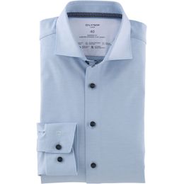 OLYMP Herren Businesshemd "Luxor modern fit", blau, Gr. 45, unifarben, Web, Obermaterial: 92% Baumwolle, 8% Elasthan, Hemden, aus der aus der 24/7