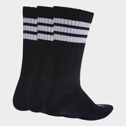 Damen Funktionssocken "3-STREIFEN, KN&Ouml;CHELLANG, MIT POLSTERUNG, 3ER-PACK", adidas Performance, Gr. XL, schwarz-wei&szlig;, Obermaterial: 59% Baumwolle, 37%