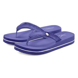 Venice Beach Damen Badezehentrenner "Sandale, Badeschuh, Badelatsche, Flip Flop, Badeschlappe, Pantolette", Gr. 43, blau, Obermaterial: 100%