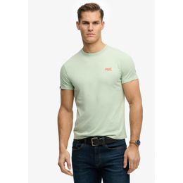 Superdry Herren Rundhalsshirt "ESSENTIAL LOGO EMB TEE", gr&uuml;n, Gr. XL, unifarben, Single Jersey, Obermaterial: 100% Baumwolle, Shirts, aus Baumwolle