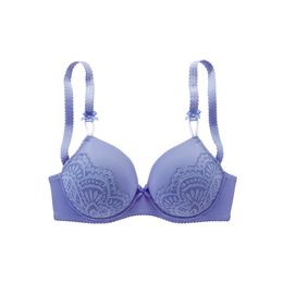 Lascana Damen Schalen-BH "Aurora", Gr. 75, blau, Microtouch, Obermaterial: 53% Polyamid, 38% Polyester, 9% Elasthan, BHs, mit B&uuml;gel und zarter