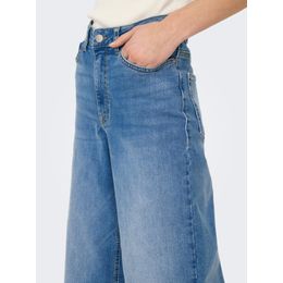 Jacqueline de Yong JDY Damen High-waist-Jeans "JDYFELINA-FINA HW WIDE MED BLUE DNM NOOS", blau, Gr. S, unifarben, Denim/Jeans, Obermaterial: 98% Baumwolle, 2% Elasthan,