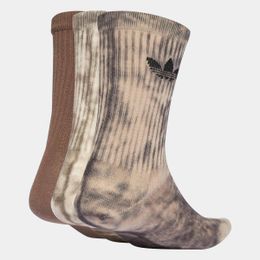Damen Sportsocken "TIE DYE CREW, 3 PAAR", adidas originals, Gr. Mutility schwarz, sanftes wei&szlig;, earth strata, Obermaterial: 52% Baumwolle, 45%