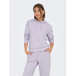 Only Play Damen Kapuzensweatshirt "ONPLOUNGE LS HOOD SWEAT - NOOS", beige, Gr. L, unifarben, Sweatware, Obermaterial: 80% Polyester, 15% Viskose, 5%