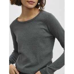 V&eacute;ro Moda VERO MODA Damen Rundhalspullover "VMCARE STRUCTURE LS O-NECK BLOU NOOS", gr&uuml;n, Gr. XS, Strukturmuster, unifarben, Strick, Obermaterial: 100%