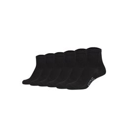 Mustang Damen Kurzsocken "Socken Casual Organic Cotton Quarter 6-Pack 6er Pack", Gr. 39, schwarz, Obermaterial: 73% Baumwolle CO. 23% Polyester PES.